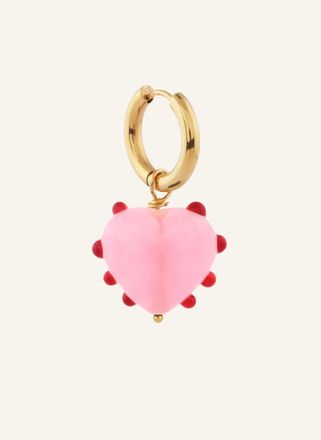 Sandralexandra Sandralexandra Creolen Milagros Heart Single Pink By Glambou gold