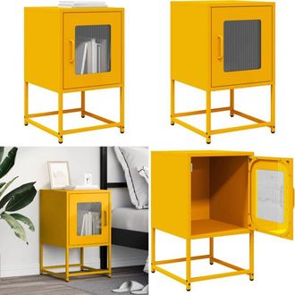 vidaXL Nachttisch Senfgelb 36x39x60,5 cm Kaltgewalzter Stahl - Vidaxl