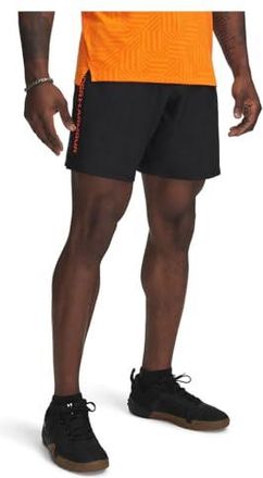 Under Armour Woven Wordmark Shorts, (006) Noir/Orange Solaire, Taille M Homme
