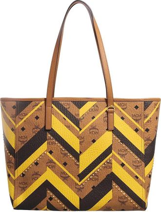 MCM Schultertaschen - Mcm Toni Shopper Medium - Gr. unisize - in Cognacbraun - für Damen
