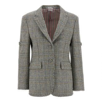 Thom Browne Prince of Wales Single-Breasted Blazer - - Jackets - Damen - Braun - S