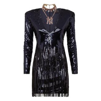 Philipp Plein Femme, Robes, Bleu, Taille: 38 FR Short Dress Degrad&egrave; Paillettes