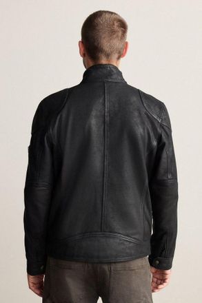 Next Lederjacke Bikerjacke aus Leder mit vier Taschen (1-St)