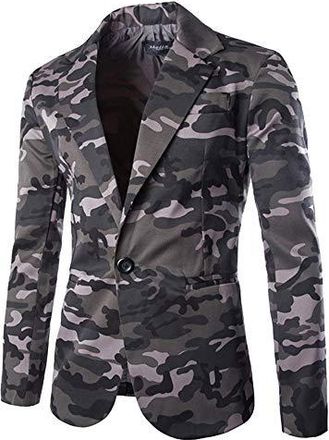 Generic Blazer camouflage pour homme - Veste camouflage pour homme coupe ajustée veste de costume manteau revers cranté blazer tops manches longues manteaux d