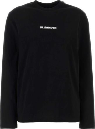 Jil Sander Femme, Tops, Noir, Taille: 40 FR T-shirt ras du cou en coton