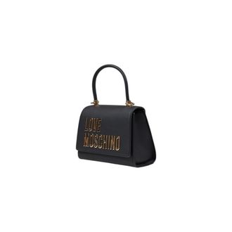 Love Moschino Womens Logo-Embellished Polyurethane Top Handle Bag Black