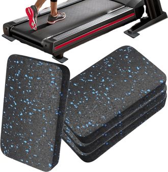 Generico Matte f&uuml;r Laufband auf Holzb&ouml;den, 4 St&uuml;ck, rutschfeste Unterlage f&uuml;r Laufband aus Holz, Zubeh&ouml;r f&uuml;r Fitnessstudio, Zuhause, Gummi-Pads f&uuml;r drinnen und