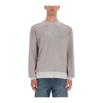 Diesel Crewneck Distressed Knit Sweater - - Sweatshirts & Hoodies - Herren - Grau - XL