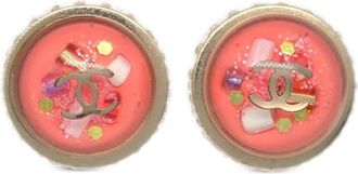 Chanel 2009 Ohrstecker mit CC-Logo - Rosa
