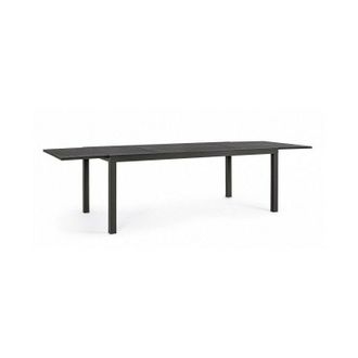 BIZZOTTO Table dext&eacute;rieur HILDE en aluminium Anthracite Extensible 200-300x100x h75 cm
