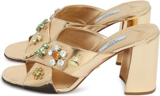 Prada Sandalen mit Blockabsatz - Gold