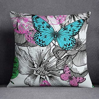 Bonamaison Le Jardin du Lin Kissenhüllen, Cotton, Mehrfarbig, 45x45