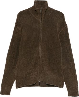 Paolo Pecora Gilet zipp&eacute; en maille boucl&eacute;e - Homme - Sweatshirts et sweats &agrave; capuche - Brun - Taille: L