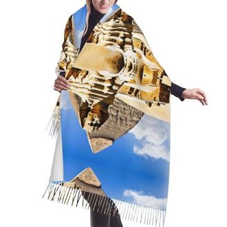 Generic Pyramides D&Eacute;gypte Femme Scarf &Eacute;pais Ch&acirc;le Avec Gland &Eacute;charpe Pour Hiver Automne Cadeau Mariage