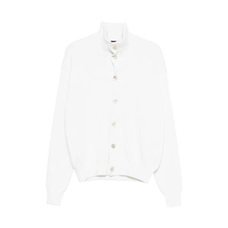 Tom Ford Knopfleiste Gerippter Rollkragenpullover - - Knitwear - Herren - Wei&szlig; - L