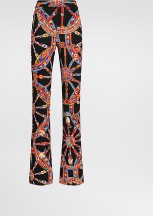 Dolce & Gabbana Leggings Aus Viskosejersey Mit Carretto-print - Frau Hosen Und Shorts Multicolor 46