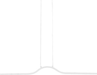 Beliani Hängeleuchte led Weiß Metall Länglich Wellenform mit Fernbedienung Dimmer Langes Kabel Modern Beleuchtung Esszimmer Schlafzimmer Wohnzimmer