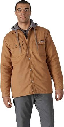 Dickies Herren, Hemdjacke mit Fleecekapuze, legere Passform, BROWN DUCK, XXL