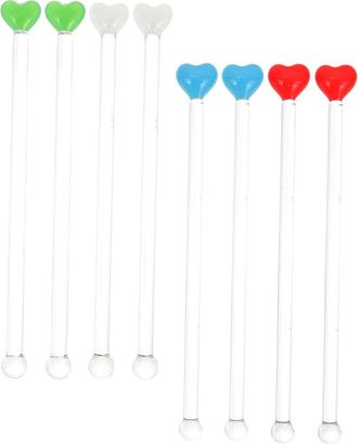 Cabilock 8stücke Herz-rührstäbchen Aus Glas Für Kaffee Getränke Und Cocktails Leicht Zu Reinigen Mit Glatter Oberfläche Und Professionellem Design Für Bessere 