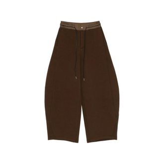 sacai Femme, Pantalons, Brun, Taille: 36 FR Wide Pantalons