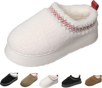 Generic Pantoufles compens&eacute;es pour Femmes Chaussons dint&eacute;rieur dhiver doubl&eacute;s de Fourrure Douce Chaussons-Bottes Courtes antid&eacute;rapantes pour lint&eacute;rieur lext&eacute;r