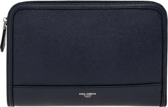 Dolce & Gabbana Leder Pochette - - Accessories - Herren - Blau - ONE SIZE