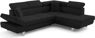 Best Mobilier Bestmobilier - Lisbona - canap&eacute; dangle droit 5 places convertible avec t&ecirc;ti&egrave;res en velours c&ocirc;tel&eacute;