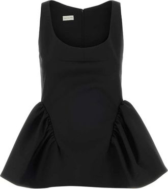 Dries Van Noten Femme, Blouses et Chemises, Noir, Taille: 40 FR Top en gabardine stretch