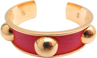 Herm&egrave;s Armband - HERMES ARMBAND AUS ROTEM LEDER UND GOLDENEM METALL - Gr. ONESIZE - in Gold - f&uuml;r Damen