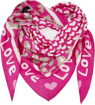 Glamexx24 Damen Schal Dreieck Schal Love Herz Baumwolle Dreieckstuch Schal f&uuml;r Fr&uuml;hling, Sommer, Herbst, Winter Made in Italy