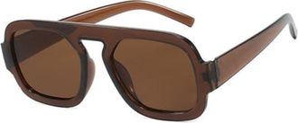 Generic Lunettes De Soleil Carrées Surdimensionnées À La For Hommes Et Femmes, Protection UV400 For La Conduite En Plein Air, Les Vacances À La Plage(Brown)