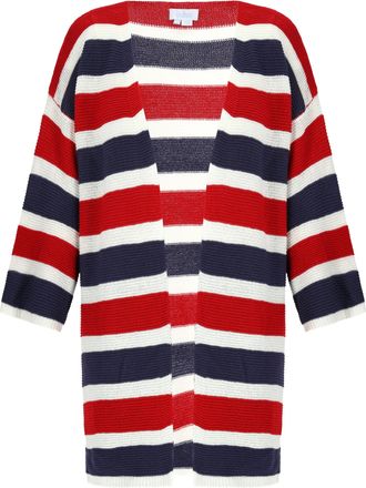 Usha Strickjacke Damen Rot weiss blau