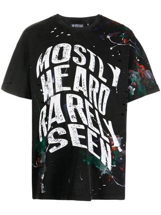 Mostly Heard Rarely Seen t-shirt imprimé à effet taches de peinture - Noir
