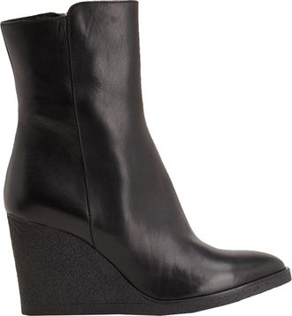 8 by YOOX LEATHER ROUND-TOE PLATFORM ANKLE BOOT