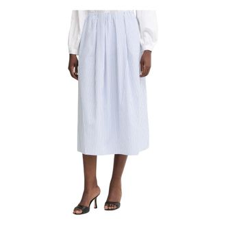 A|X Armani Exchange Jupe midi ray&eacute;e - Femme - Jupes - Bleu - Taille: 38 FR