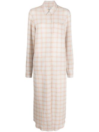 Henrik Vibskov robe-chemise &agrave; carreaux - Gris