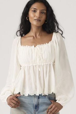Levi's Ottie Boho-Bluse mit langen &Auml;rmeln - Damen - Wei&szlig; / Wei&szlig;