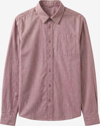 Knowledge Cotton Apparel Herren vegan Hemd Dune Regular Fischgrat Burgund