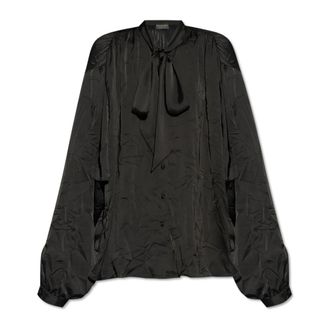 Balenciaga Hemd mit Krawatten - - Blouses & Shirts - Damen - Schwarzk - S