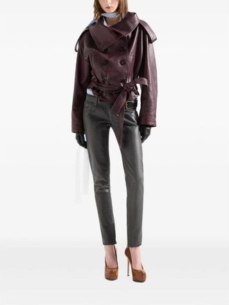 7 For All Mankind Leather Coat - Purple