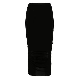 Rick Owens Shrimp Ruched Midi-Rock - - Skirts - Damen - Schwarzk - L