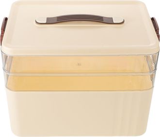 SOLUSTRE Gro&szlig;e Medikamentenbox mit Tragegriff Multifunktionaler Transparenter Kunststoff-aufbewahrungsorganizer f&uuml;r Reise B&uuml;ro und Zuhause Tragbare Arzneimitte