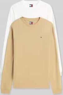 Tommy Jeans Regular Fit Langarmshirts aus reiner Baumwolle im 2er-Pack