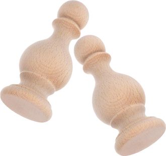 BESPORTBLE Unbehandelte Dekorative Holzpfostenkappen aus Massivholz R&ouml;misch Geschnitzt Vintage Fahnenmastspitzen Treppen und Bettpfostenabschluss Wohnaccessoires