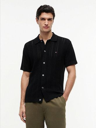 Tommy Hilfiger Chemise &agrave; manches courtes en pointelle avec lin