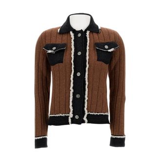 Barrie Denim-Jacke aus Rippstrick - - Knitwear - Damen - Mehrfarbig - L