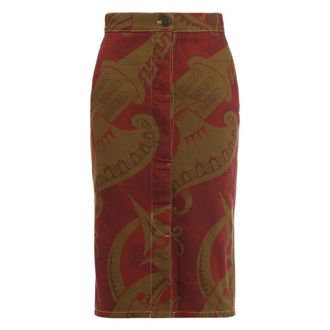 Vivienne Westwood Midi Baumwollrock mit Print - - Skirts - Damen - Rot - W27