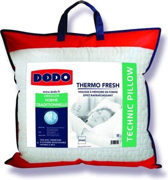 Dodo Dodo - Oreiller mousse m&eacute;moire de forme effet rafra&icirc;chissant - 60x60 cm - fresh