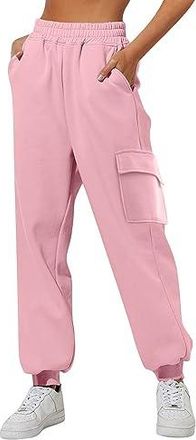 Generic Pantalon de survêtement ample taille haute pour femme - Grande taille - Confortable - Avec poches - Pantalon de survêtement décontracté - Pantalon de 