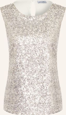 More & More More & More Top Mit Pailletten weiss